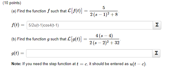 Solved (10 points) 5 (a) Find the function of such that | Chegg.com