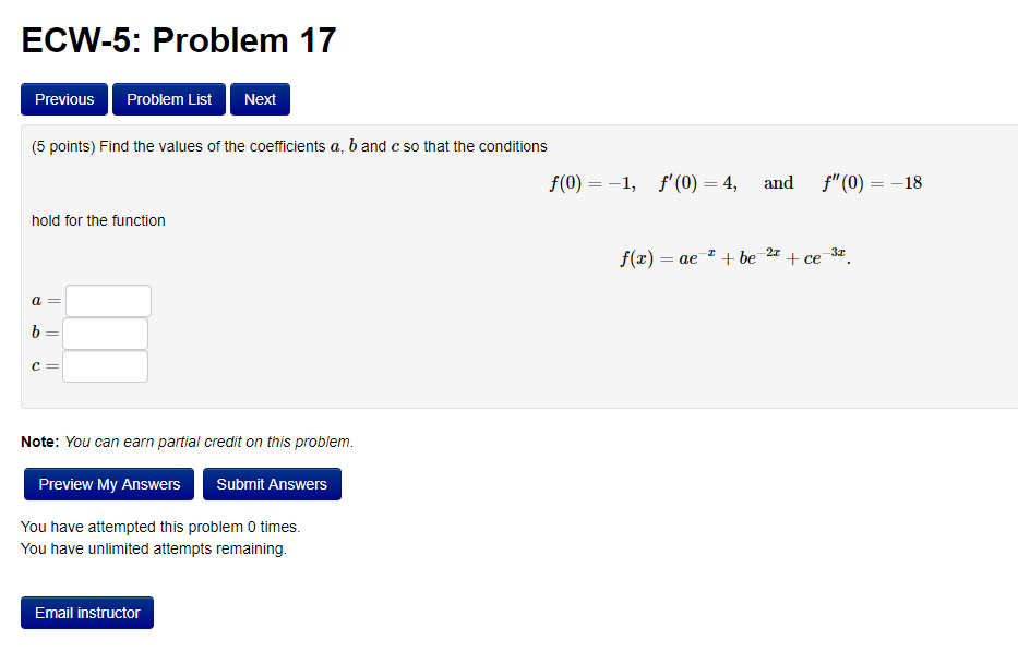 Solved ECW-5: Problem 17 Previous Problem List Next (5 | Chegg.com