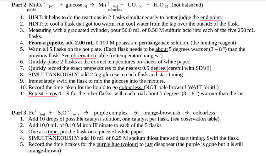 Solved SCH 4U Lab: Rates of Reaction Name: Na S2O3(aq) + H20 | Chegg.com