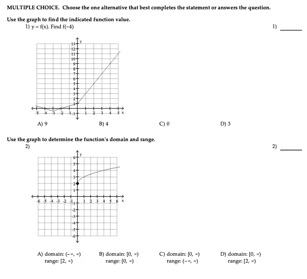 Solved MULTIPLE CHOICE. Choose the one alternative that best | Chegg.com