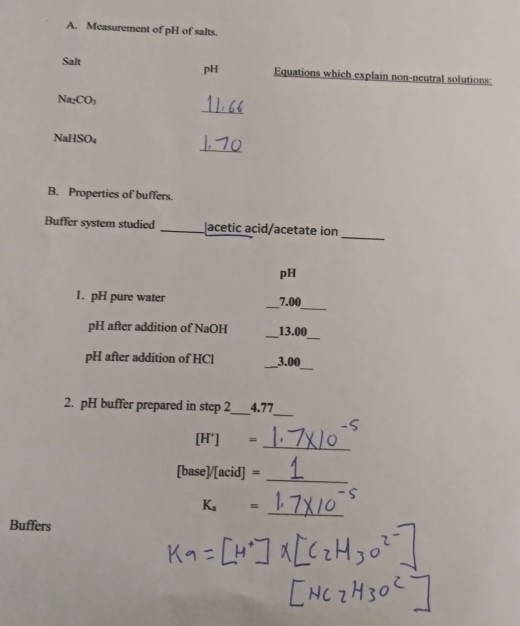 Solved 3. pH diluted buffer (1) prepared in step 3_ 4.75 [h | Chegg.com
