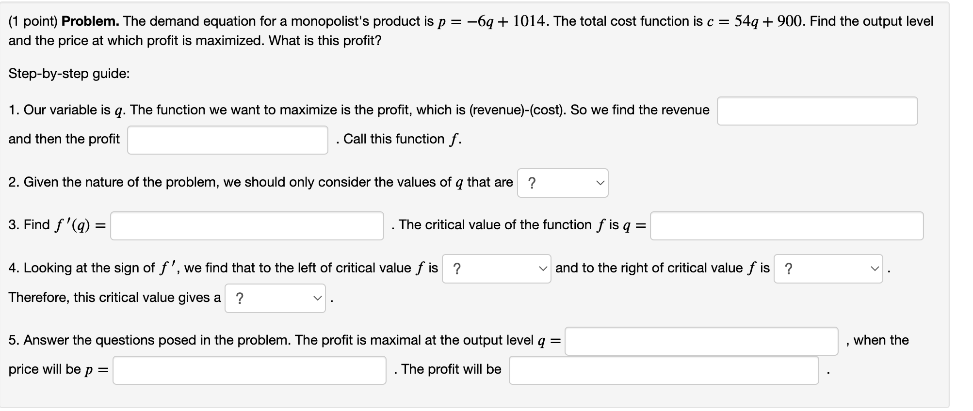 Solved (1 point) Problem. The demand equation for a | Chegg.com