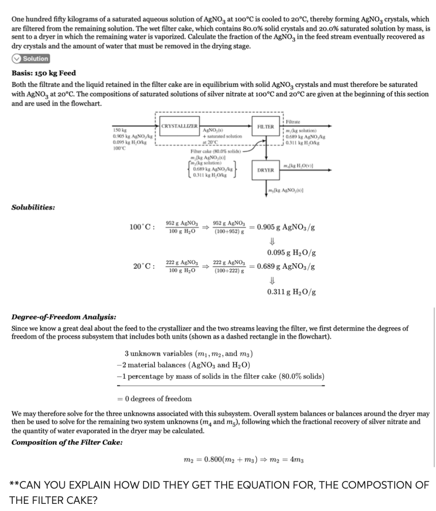 Solved One hundred fifty kilograms of a saturated aqueous | Chegg.com