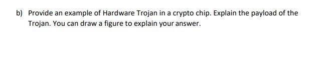 Solved b) Provide an example of Hardware Trojan in a crypto | Chegg.com