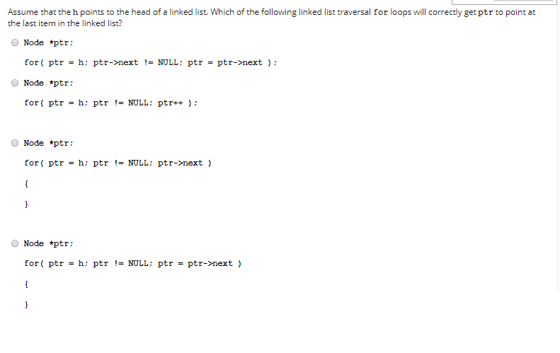 Solved Assume that the h points to the head of a linked | Chegg.com