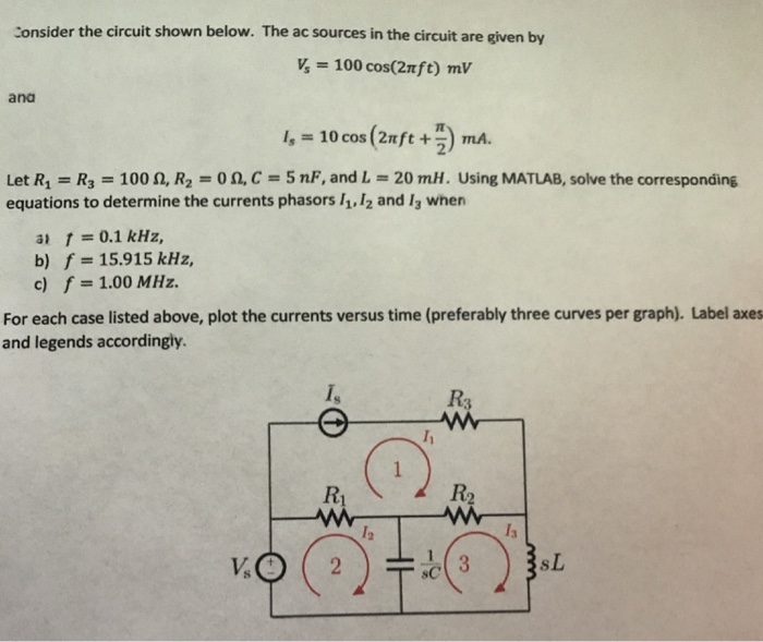 Solved consider the circuit shown below. The ac sources in | Chegg.com