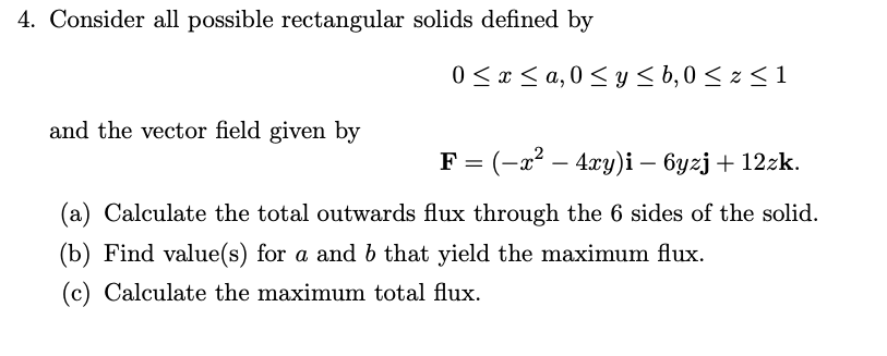Solved 4. Consider all possible rectangular solids defined | Chegg.com