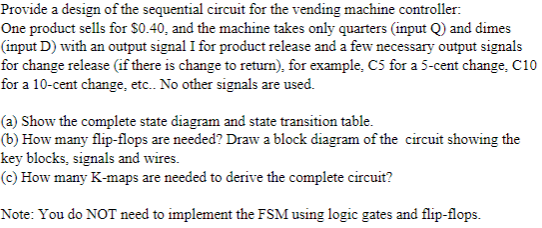 Solved Provide a design of the sequential circuit for the | Chegg.com