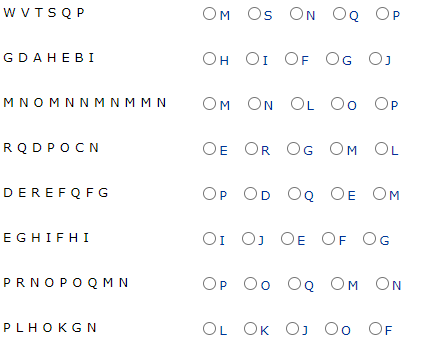 Solved The letters in each series follow a certain pattern. | Chegg.com