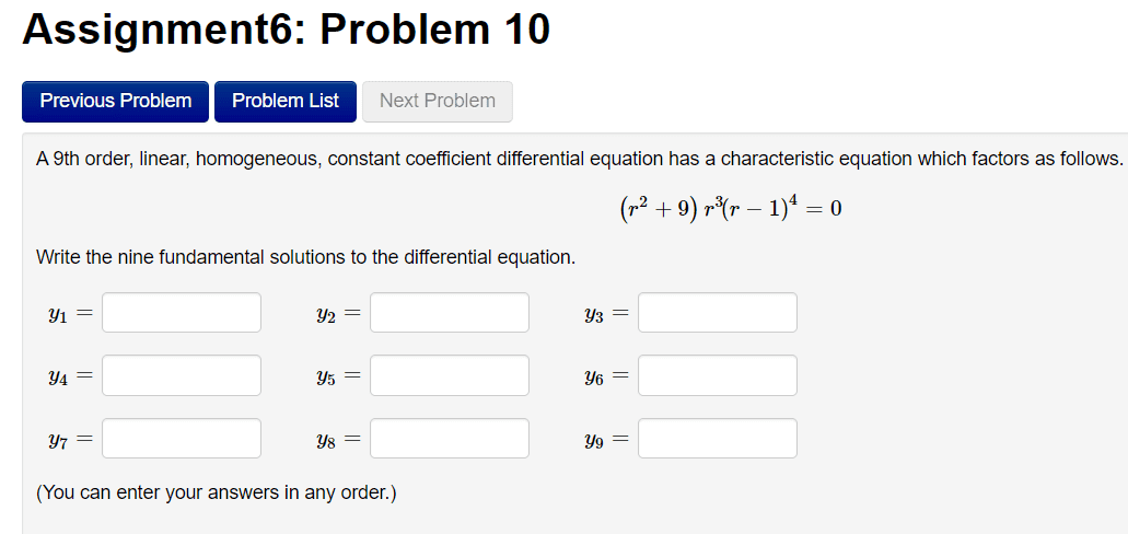 Solved Assignment6: Problem 10 Previous Problem Problem List | Chegg.com