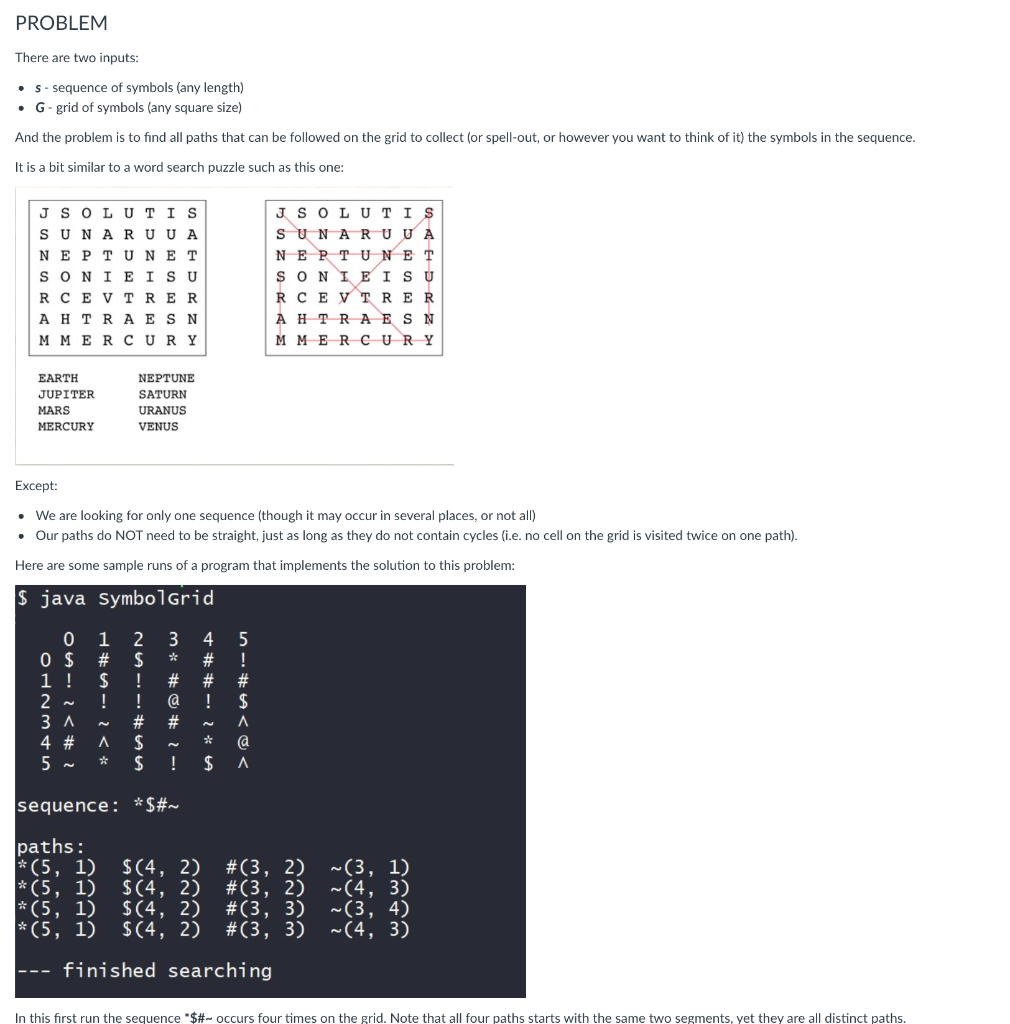 Solved PROBLEM There are two inputs: • S - sequence of | Chegg.com