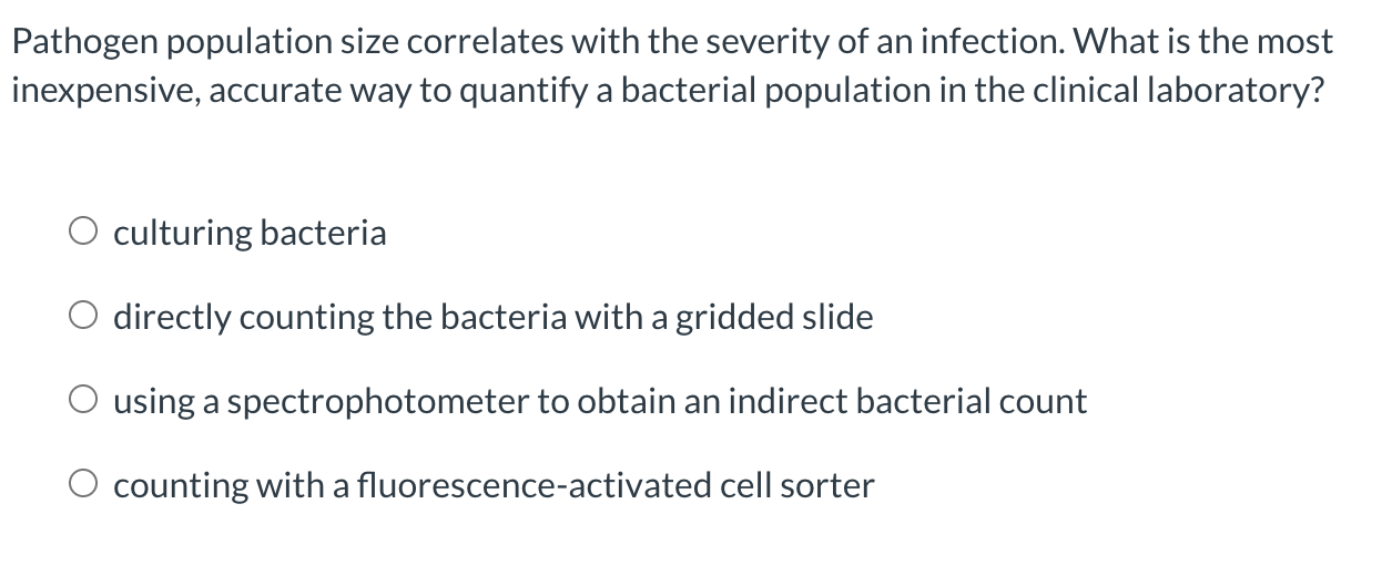 Solved Pathogen population size correlates with the severity | Chegg.com