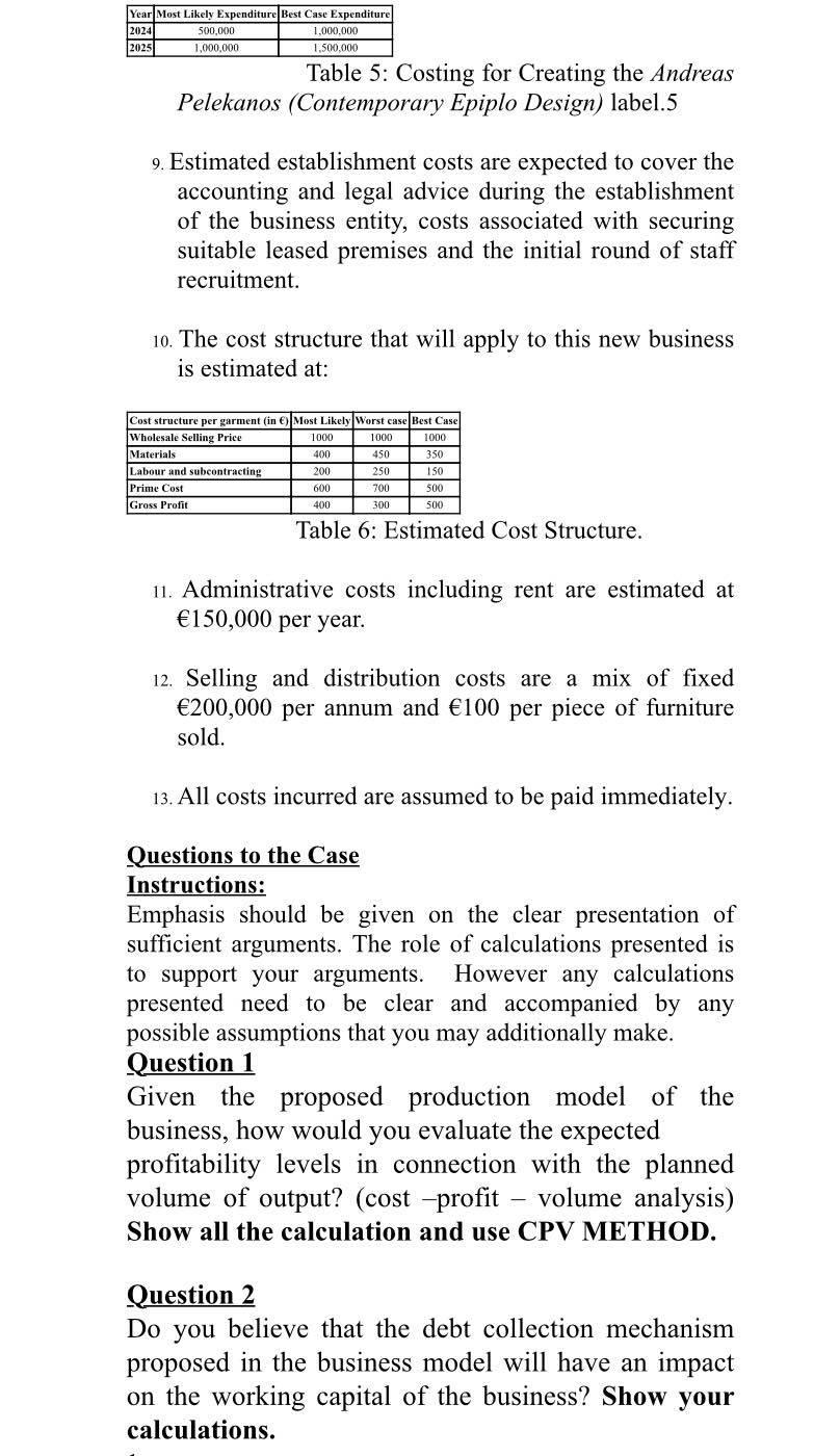 Case study: Operating Costs :This model assumes that | Chegg.com