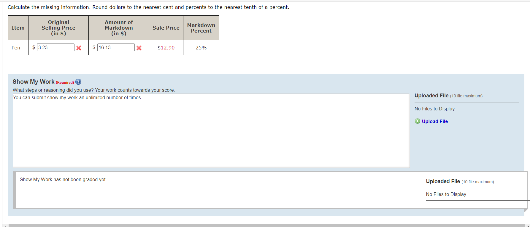 Solved Calculate the missing information. Round dollars to | Chegg.com