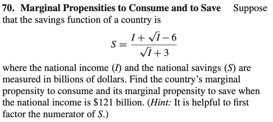 Solved Marginal Propensities to Consume and to Save | Chegg.com