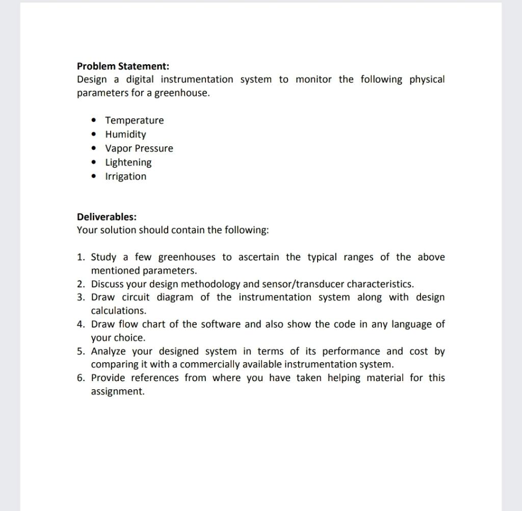Solved Problem Statement: Design a digital instrumentation | Chegg.com