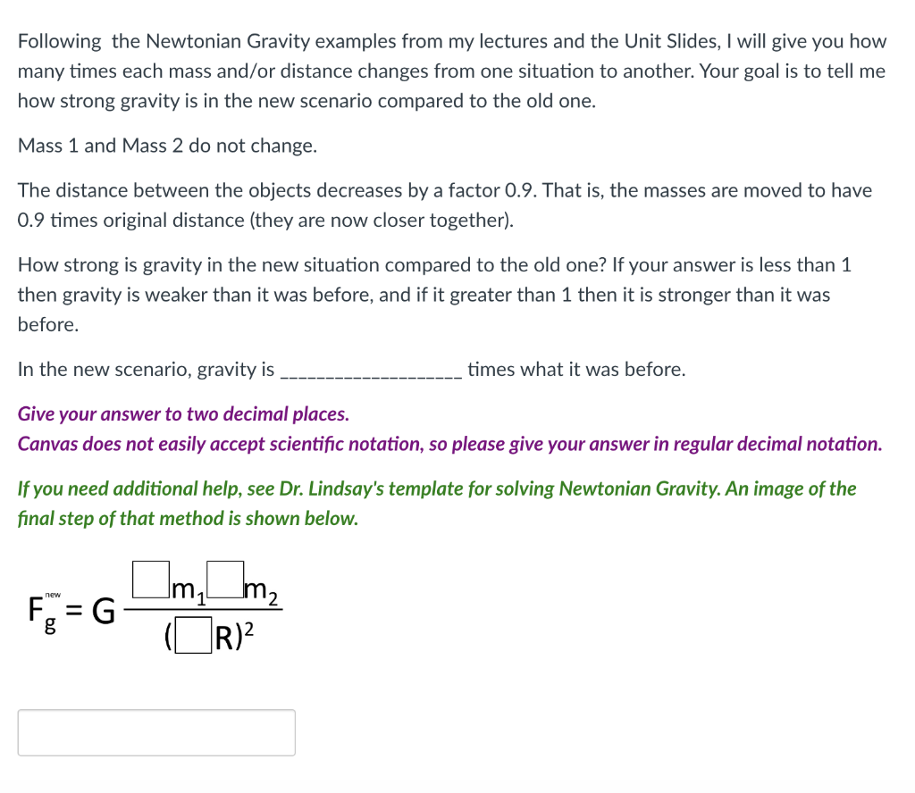 Solved Following the Newtonian Gravity examples from my | Chegg.com