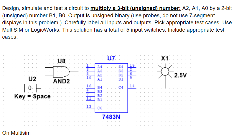 Solved Design, simulate and test a circuit to multiply a | Chegg.com