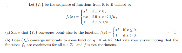 Solved Let {Sn} be the sequence of functions from R to R | Chegg.com