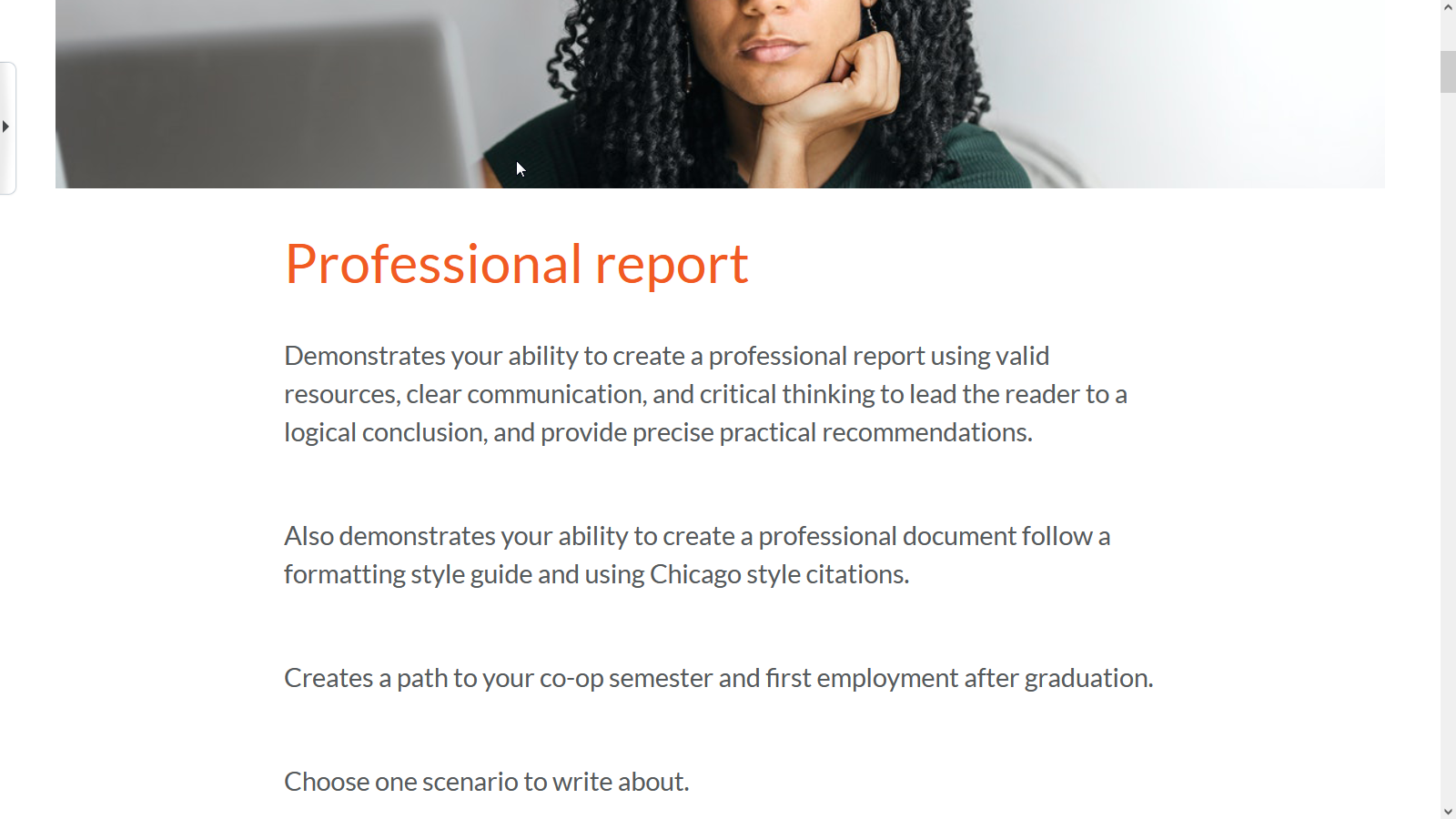 Solved Professional report Demonstrates your ability to | Chegg.com
