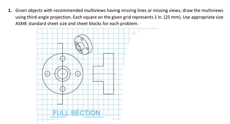Solved 1. Given objects with recommended multiviews having | Chegg.com