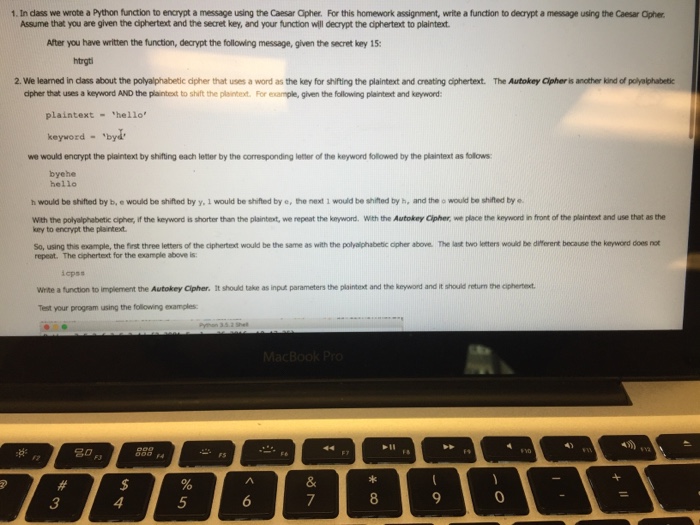 Solved Please use idle to create a code for a cryptography | Chegg.com