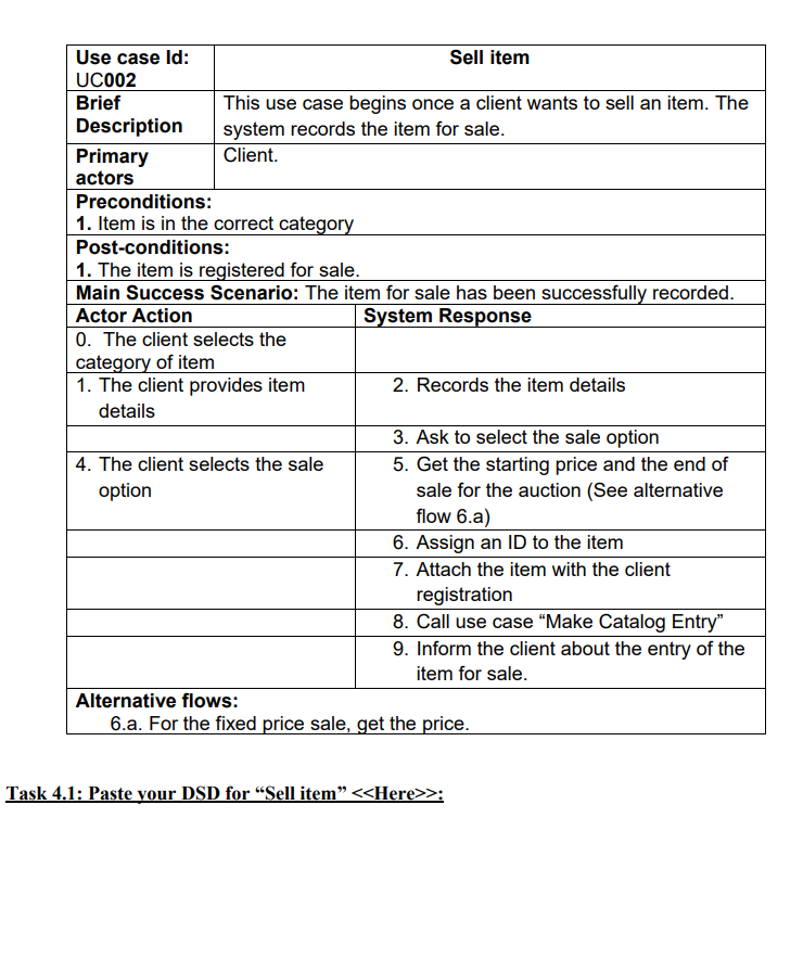 Create registration Use case Id: UC001 Brief | Chegg.com