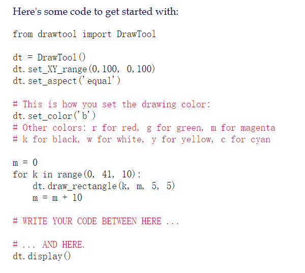4. In my_geometric_art.py, write code to use drawtool | Chegg.com