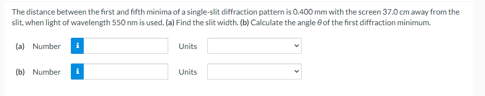 Solved The distance between the first and fffth minima of a | Chegg.com