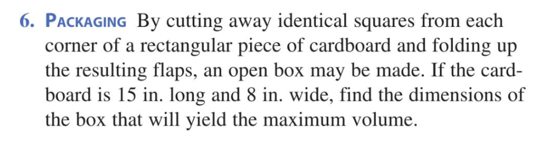 Solved 6. PACKAGING By cutting away identical squares from | Chegg.com