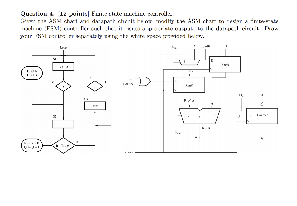 Solved Question 4. (12 points) Finite-state machine | Chegg.com