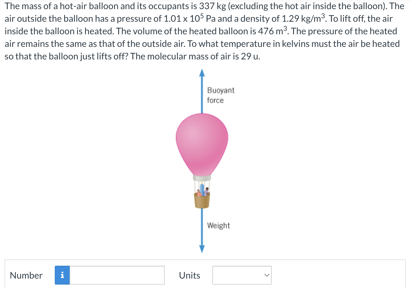 Solved The mass of a hot-air balloon and its occupants is | Chegg.com