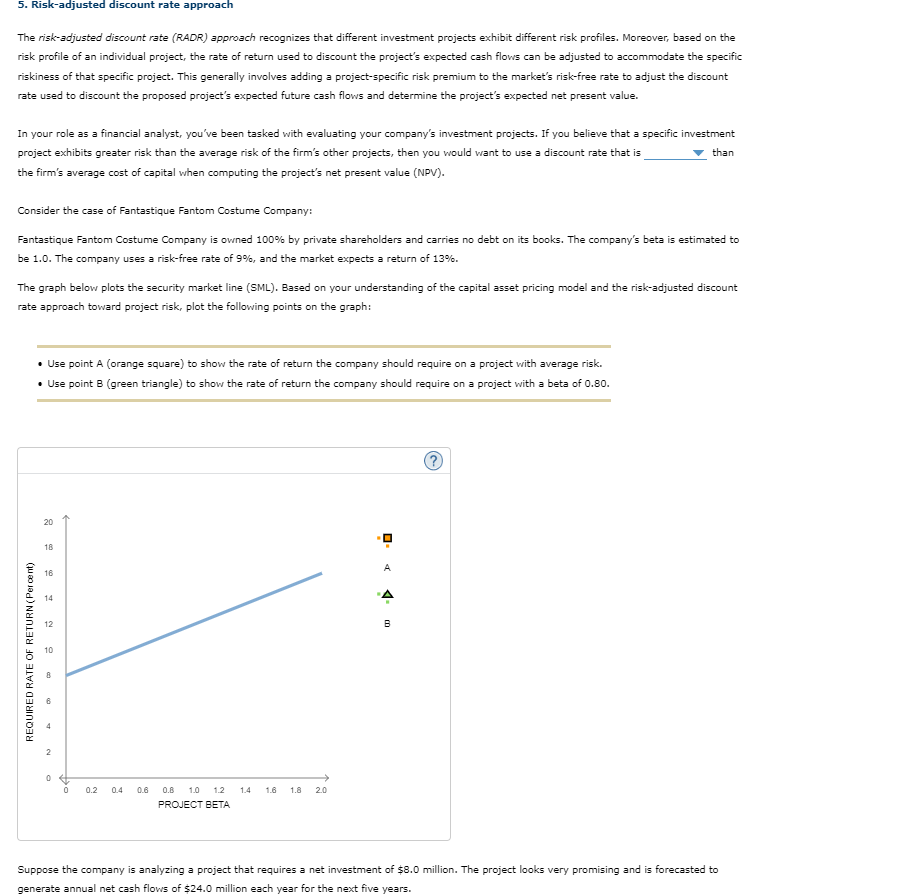 Solved 5. Risk-adjusted discount rate approach The | Chegg.com