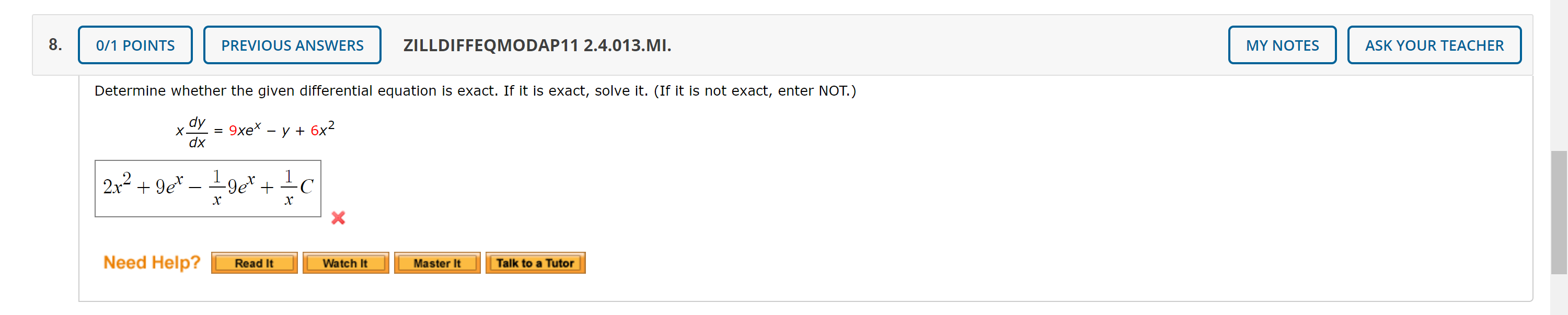 Solved 0/1 POINTS PREVIOUS ANSWERS ZILLDIFFEQMODAP11 | Chegg.com
