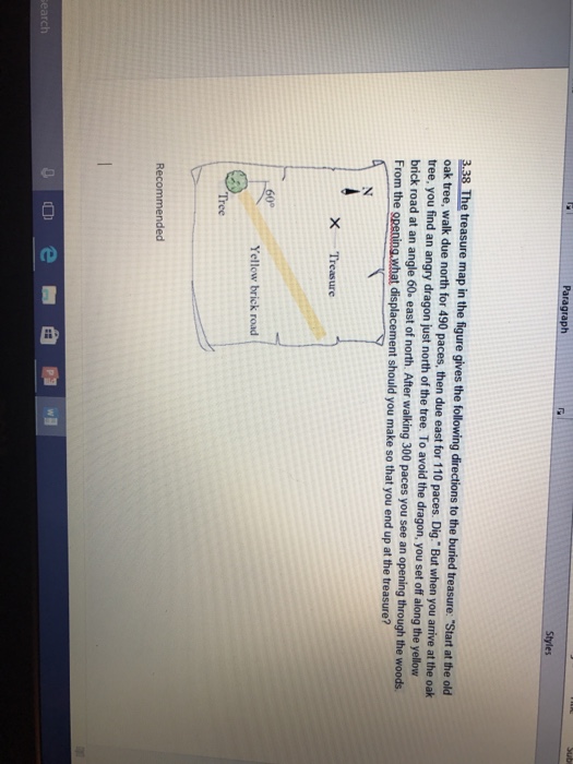Solved The treasure map in the figure gives the following | Chegg.com