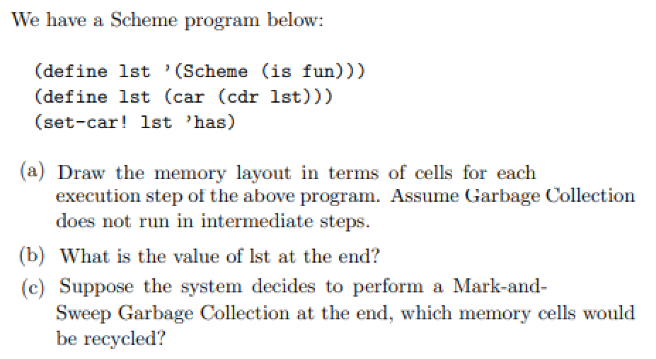 We Have A Scheme Program Below Define Lst Scheme