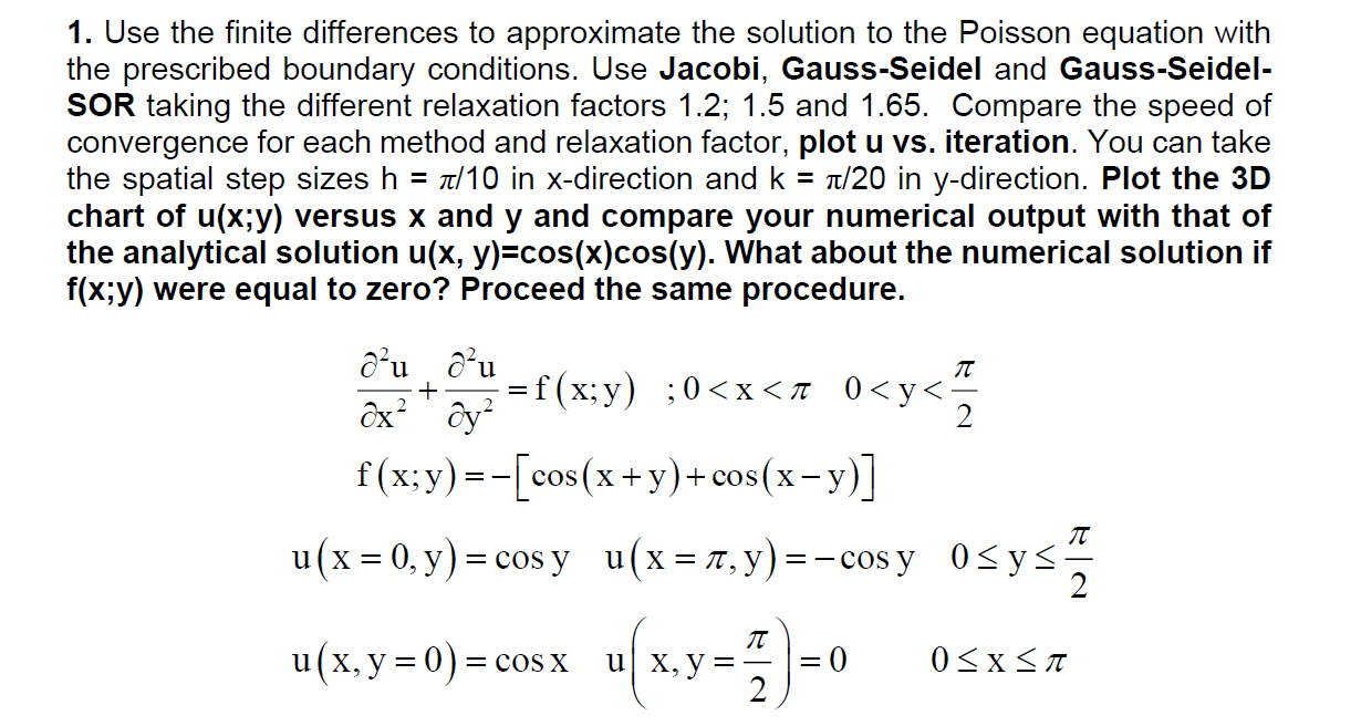1. Use the finite differences to approximate the | Chegg.com