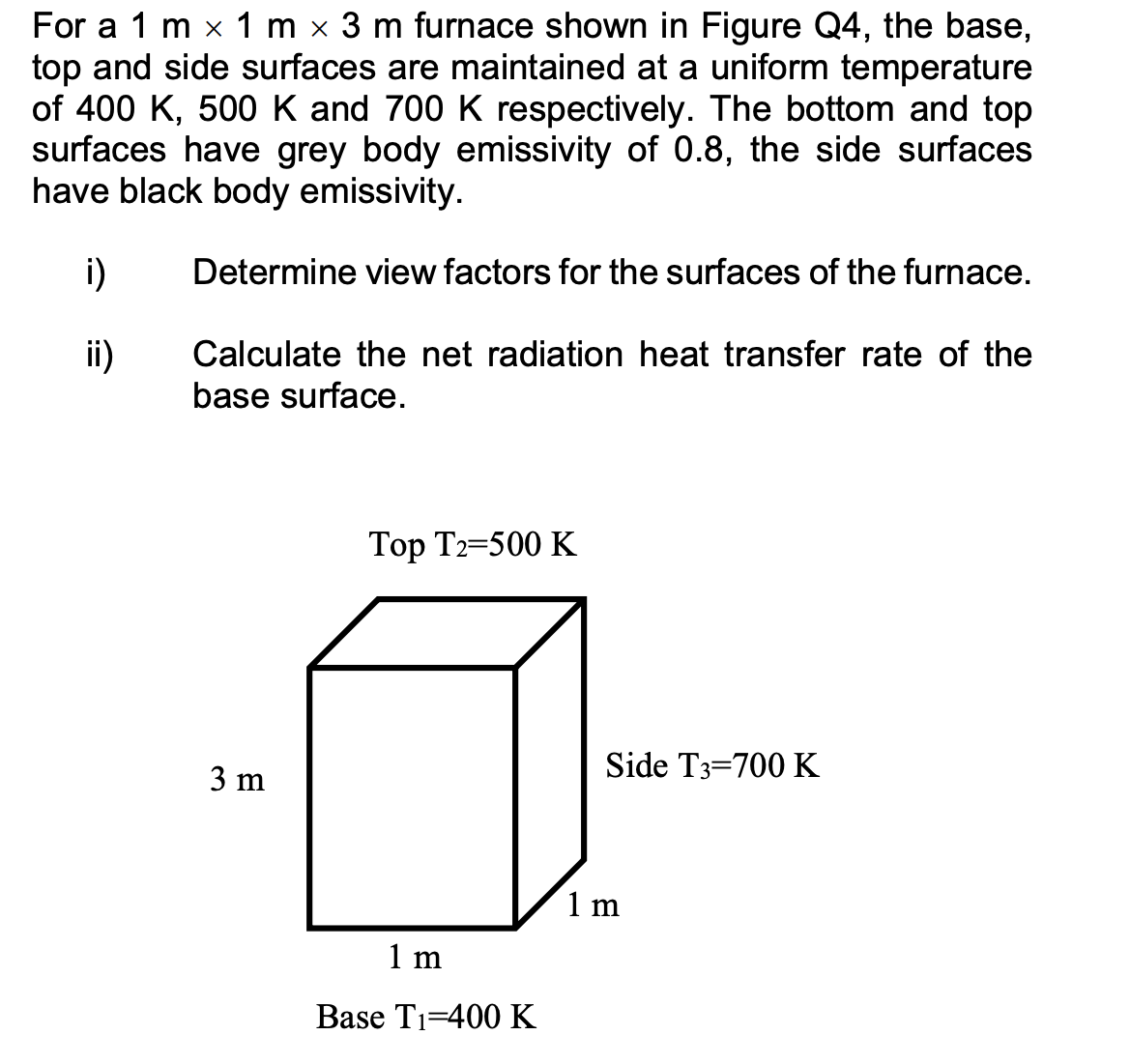 Solved For a \\( 1 \\mathrm{~m} \\times 1 \\mathrm{~m} | Chegg.com