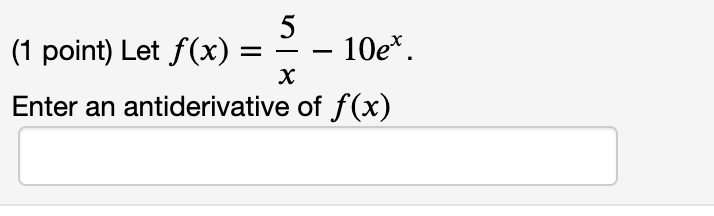 Solved 6 (1 point) Consider the function f(x) = 5 x2 Let | Chegg.com