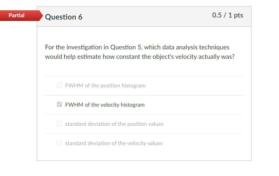 Solved For the investigation in Question 5, which data | Chegg.com