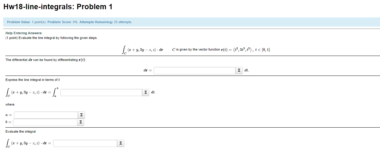 Solved Hw18-line-integrals: Problem 1 Problem Value: 1 | Chegg.com