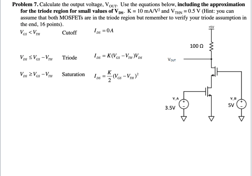 Solved Problem 7. Calculate the output voltage, VOUT . Use | Chegg.com