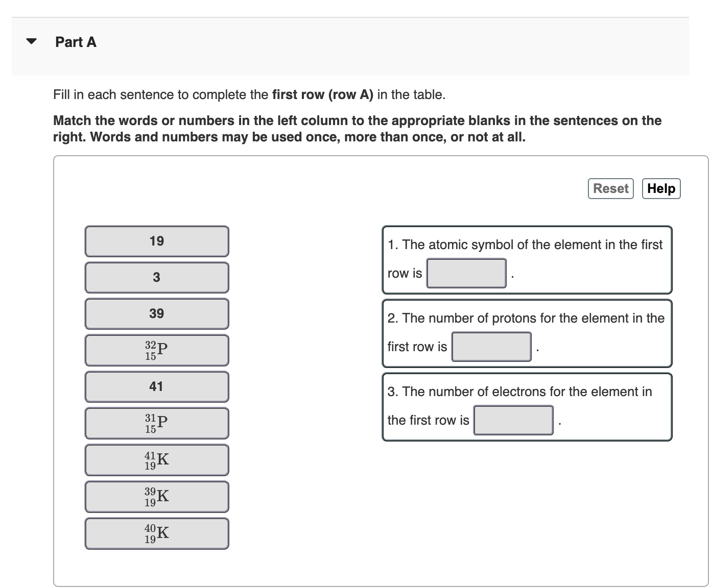 Solved Fill in each sentence to complete the first row (row | Chegg.com