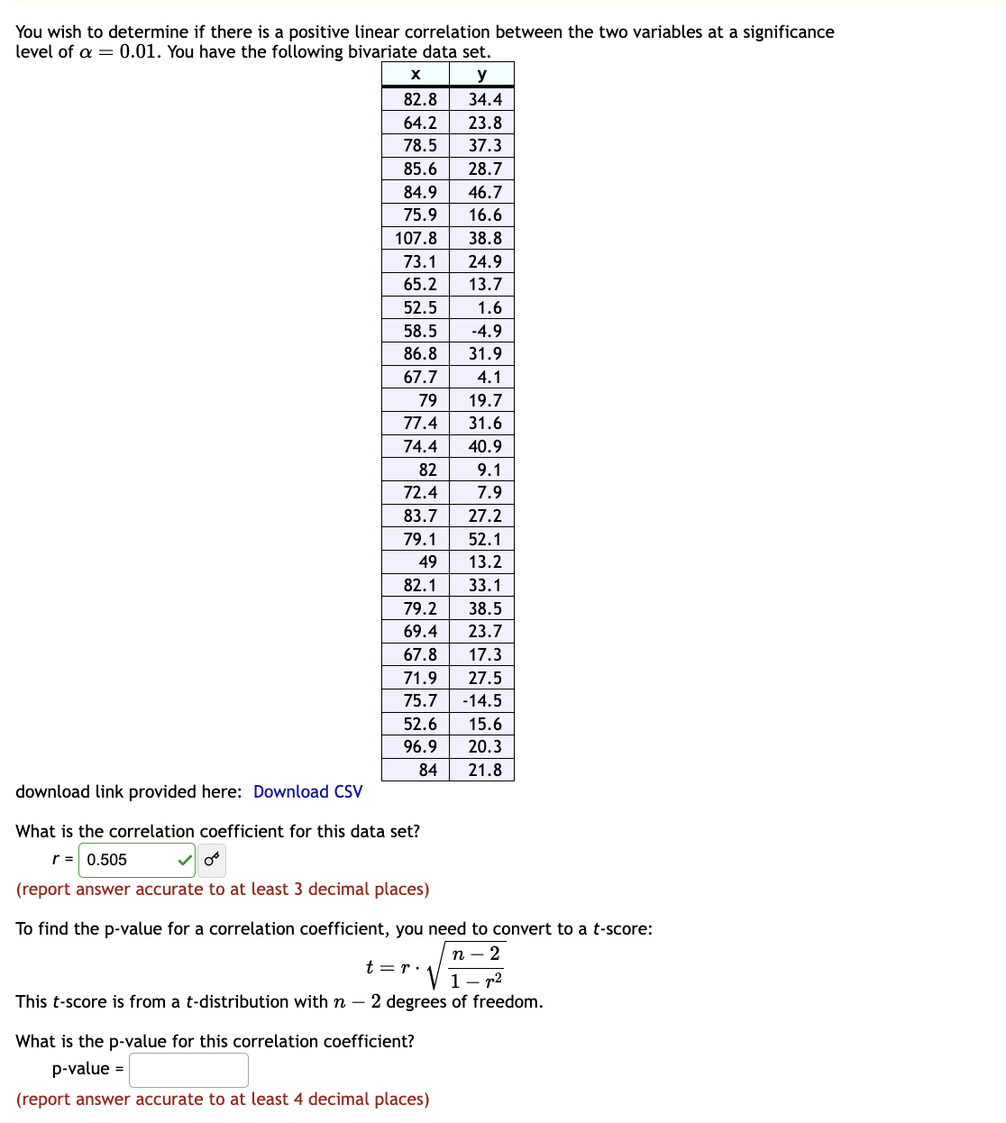 Solved You wish to determine if there is a positive linear | Chegg.com