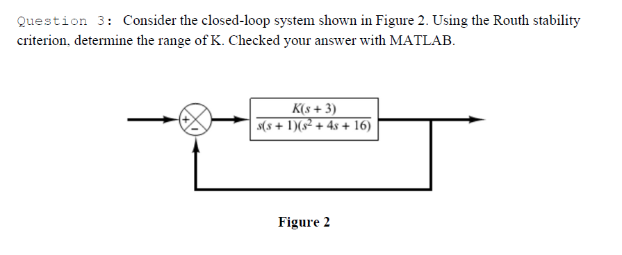 Solved Question 3: Consider the closed-loop system shown in | Chegg.com