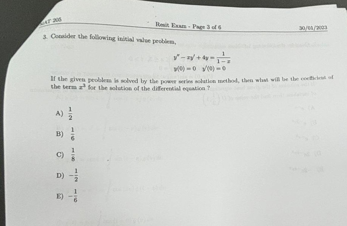 Solved Consider the following initial value | Chegg.com