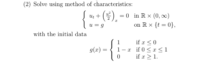 Solved (2) Solve using method of characteristics: | Chegg.com