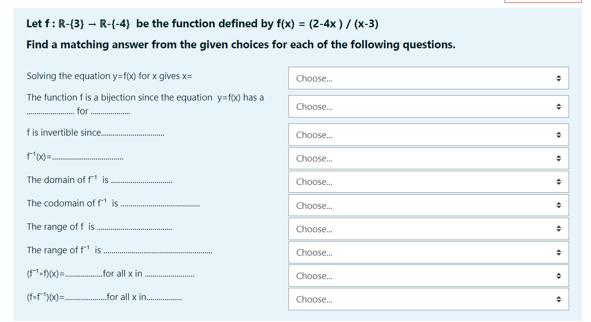 Solved Let f:R−{3}→R−{−4} be the function defined by | Chegg.com