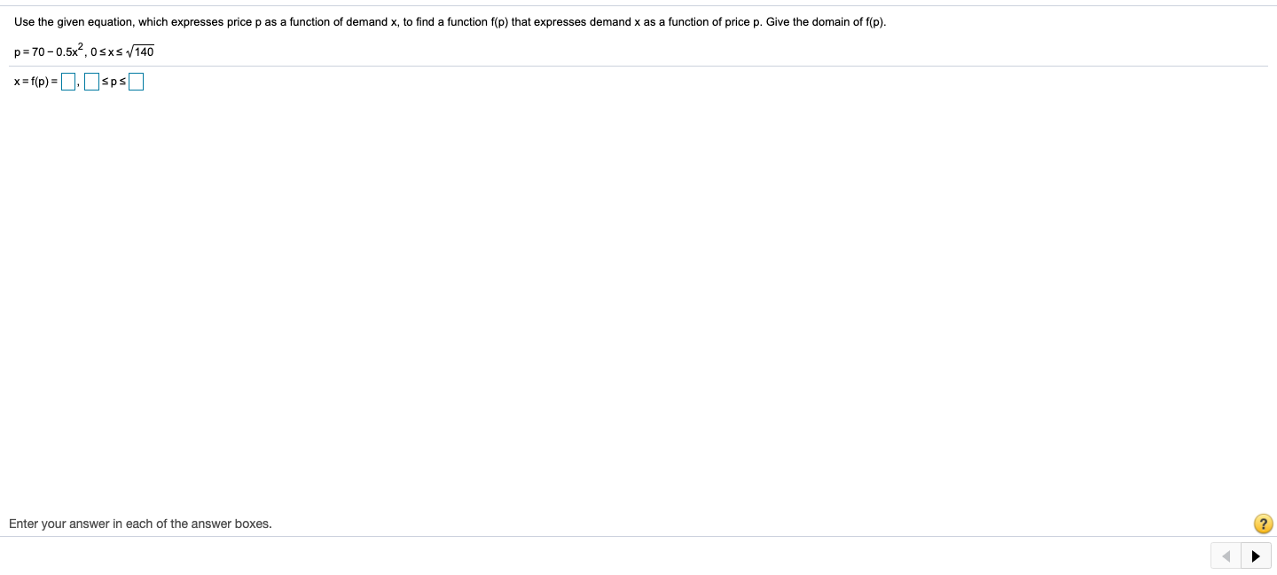 Solved Use the given equation, which expresses price p as a | Chegg.com