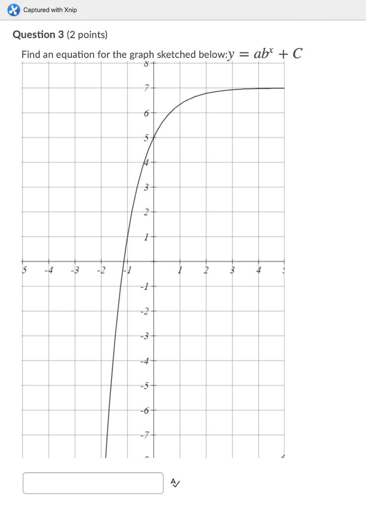Solved Captured with Xnip Question 3 (2 points) Find an | Chegg.com